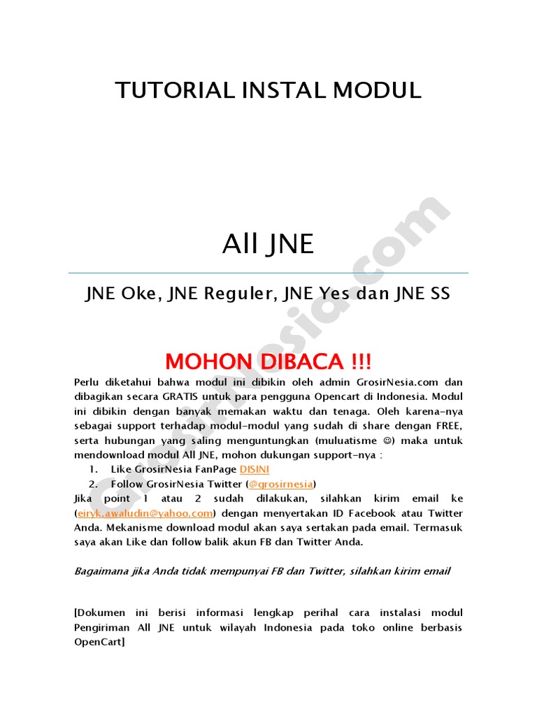 Tutorial All JNE | PDF