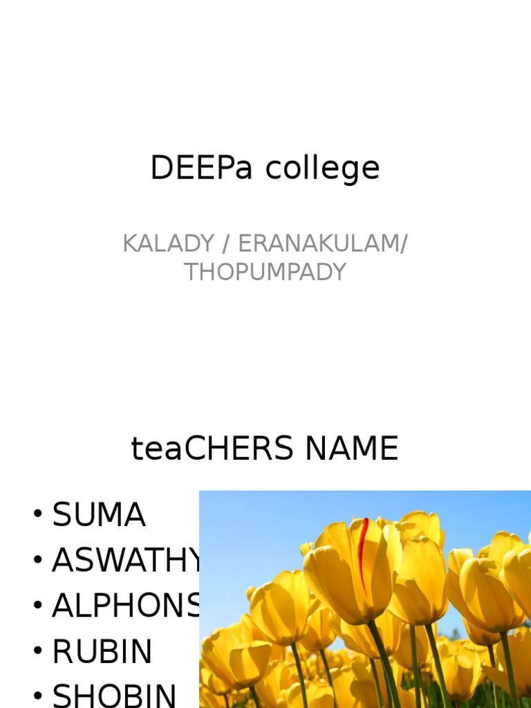 Deepa College: Kalady / Eranakulam/ Thopumpady | PDF