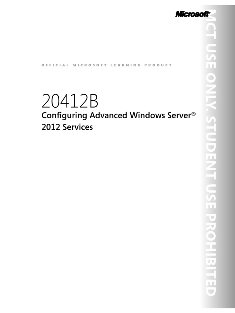 20412B ENU TrainerHandbook | PDF | Active Directory | Hyper V