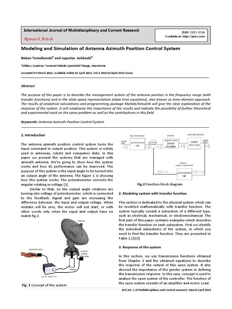 Antenna Azimuth Position Control System Verification | PDF | Amplifier ...