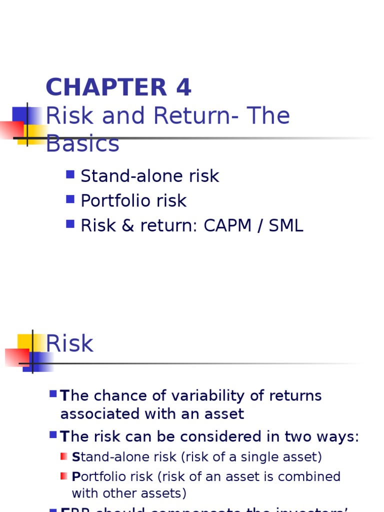 Unit-3, The Risk and Return-The Basics, 2015 | PDF | Capital Asset ...