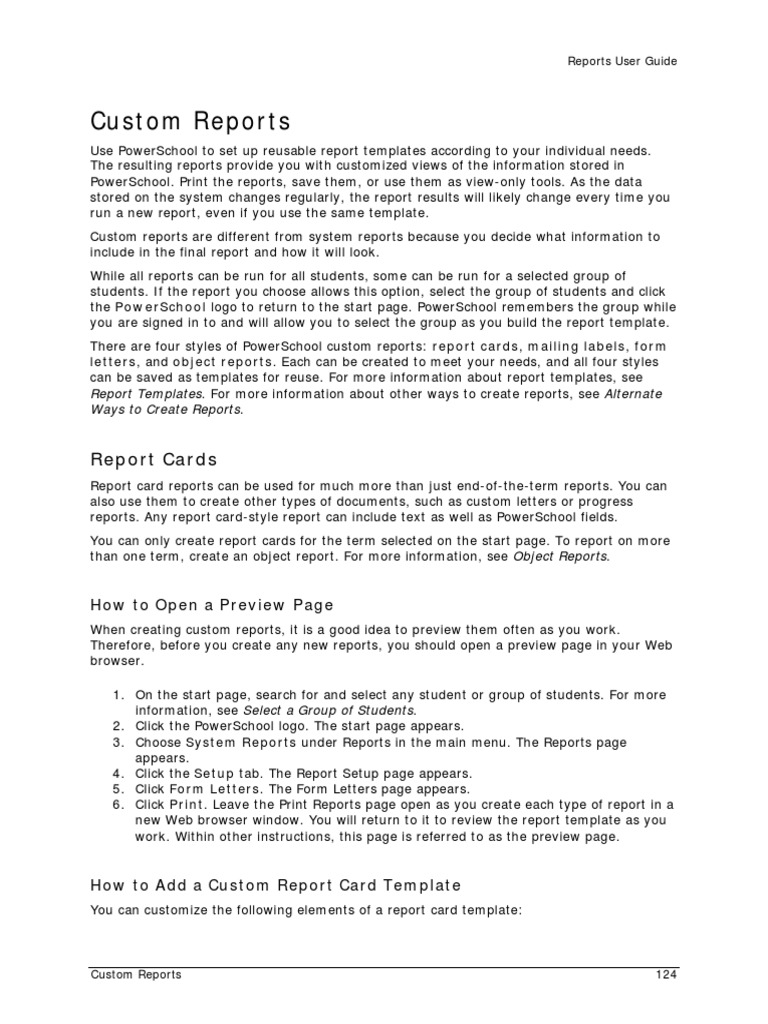 PowerSchool Reports Cards | PDF | Html | Menu (Computing)