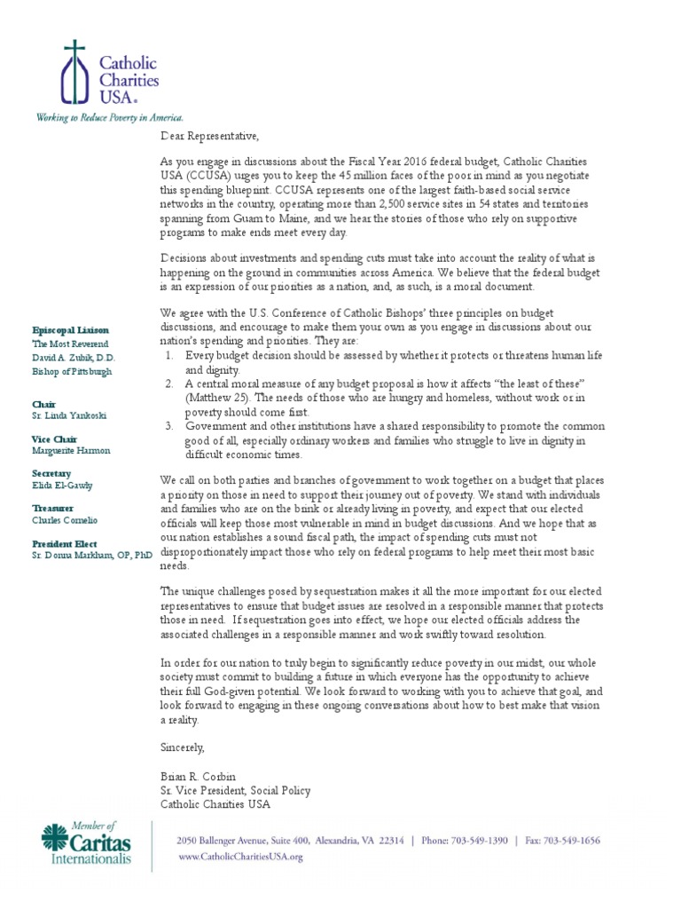 CCUSA FY2016 Budget Letter | PDF | United States Budget Sequestration ...