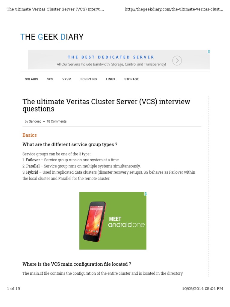 The Ultimate Veritas Cluster Server VCS Interview Questions | PDF ...
