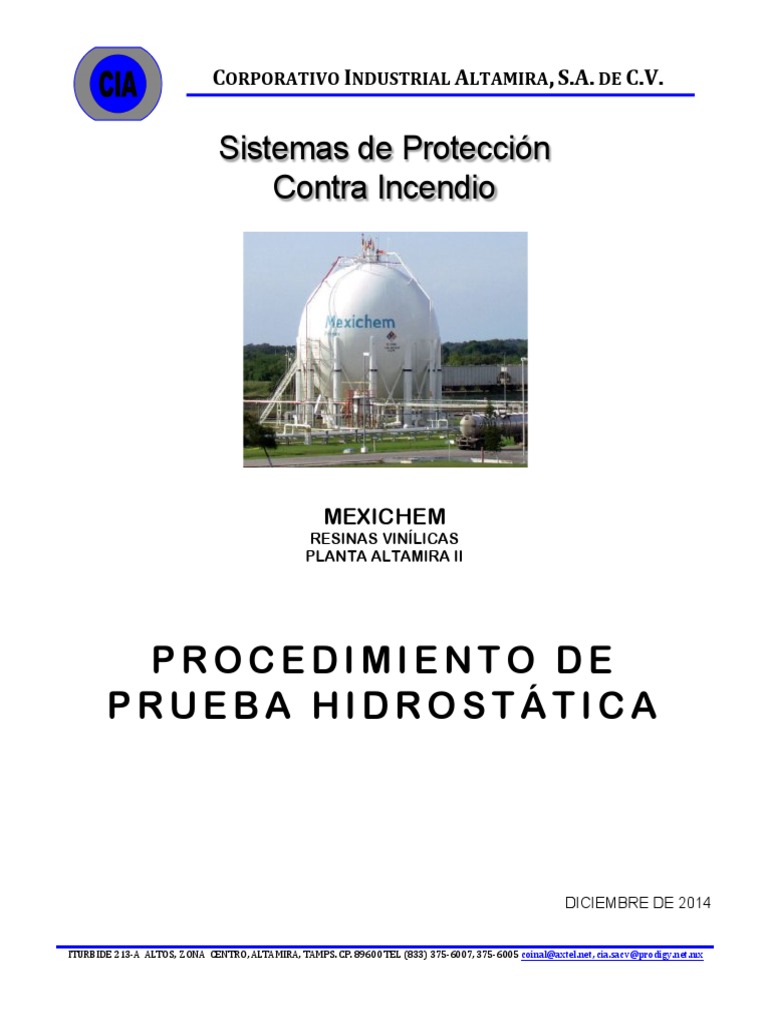 Prueba Hidrostatica | PDF | Presión | Bomba