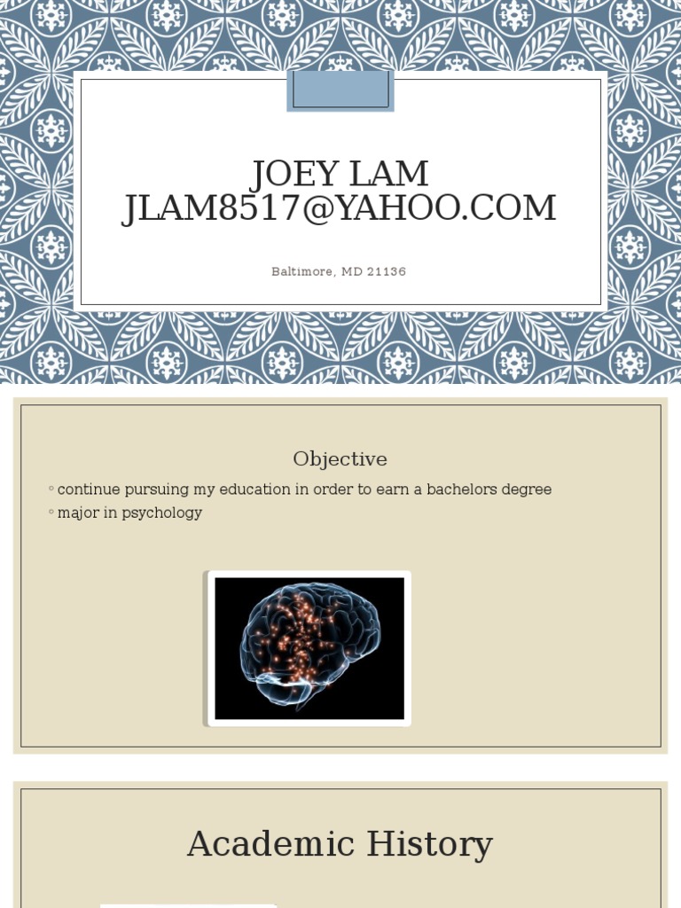 Joey Lam: Baltimore, MD 21136 | PDF