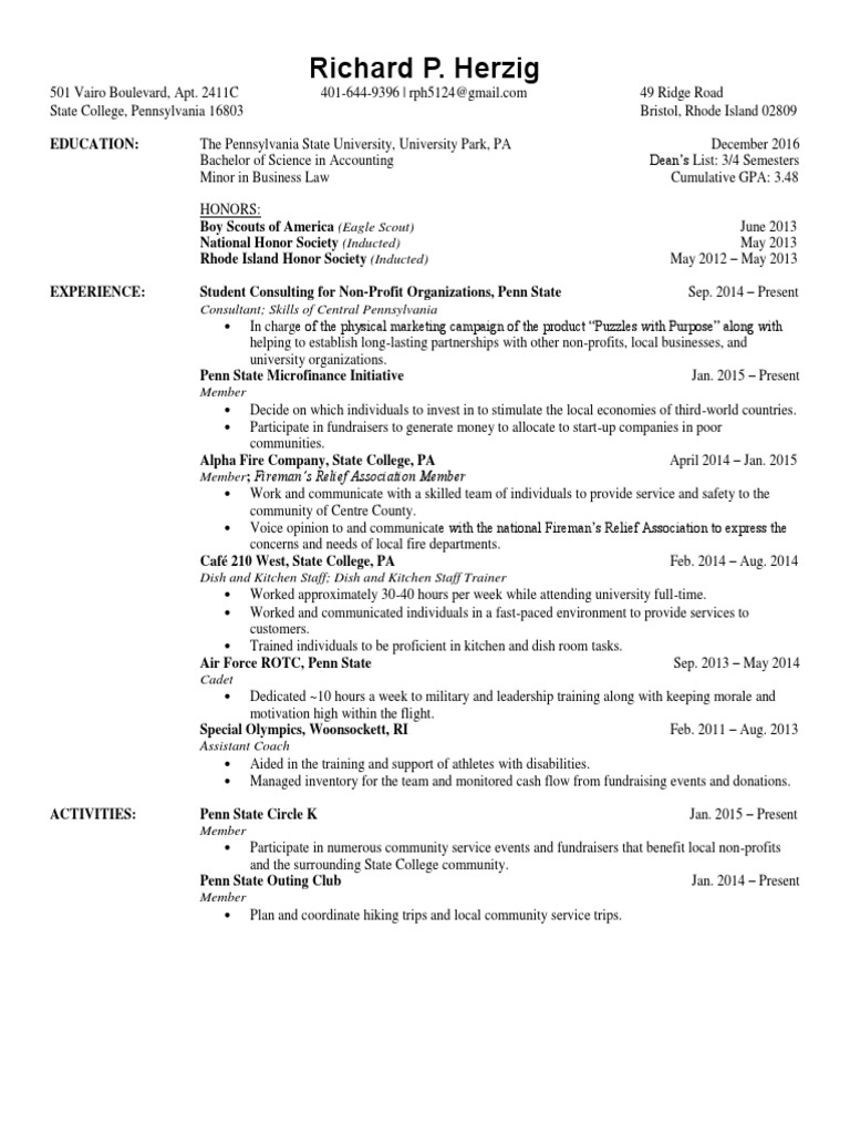 Richard P. Herzig: Resume Overview | PDF | Wellness
