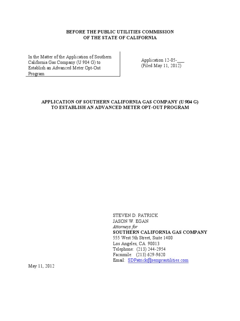 SoCalGas Advanced Meter Opt-Out Program | PDF | Depreciation | Income ...
