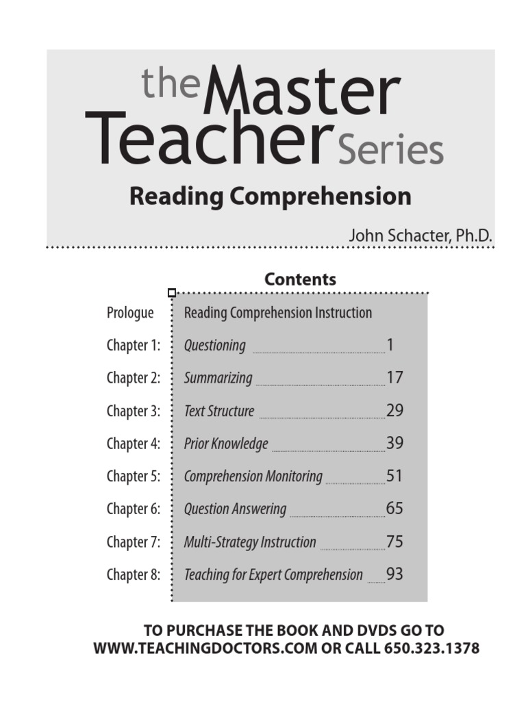 Scientifically Proven Reading Comprehension Strategies | PDF ...