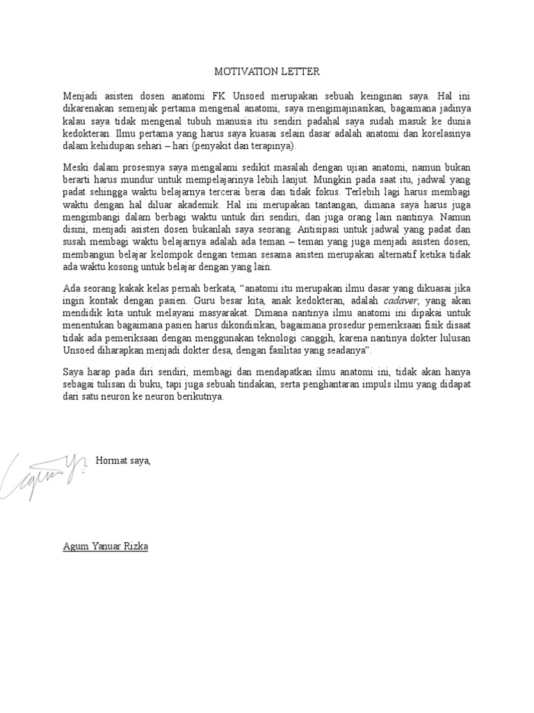 Motivation Letter | PDF