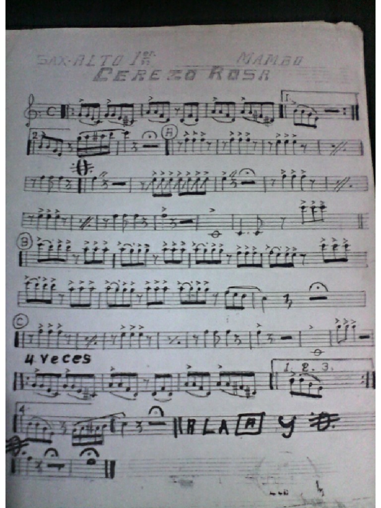 Partitura Cerezo Rosa Perez Prado | PDF