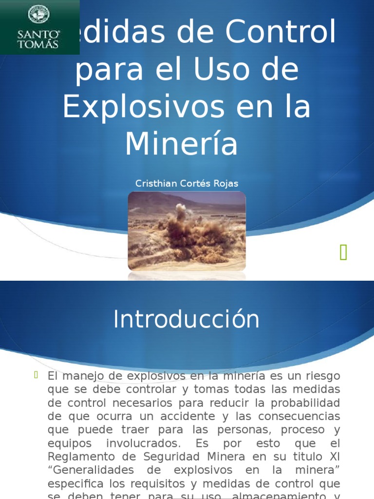 Medidas de control para el uso seguro de explosivos en la minería | PDF | Material explosivo ...