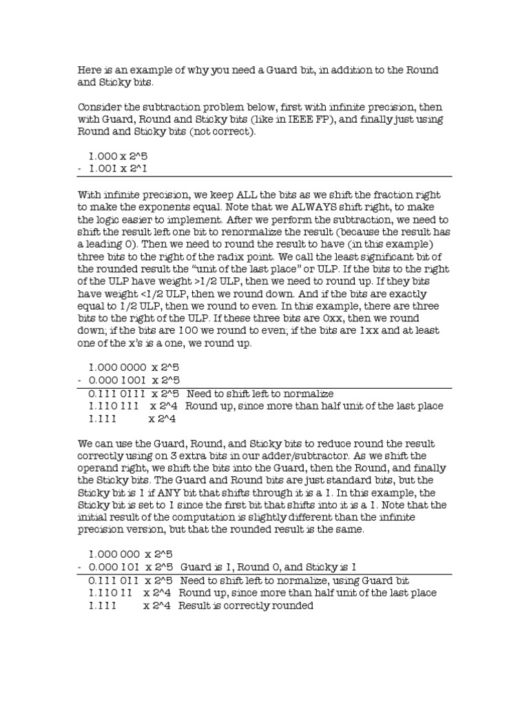 Guard Bits | PDF | Theoretical Computer Science | Computer Architecture