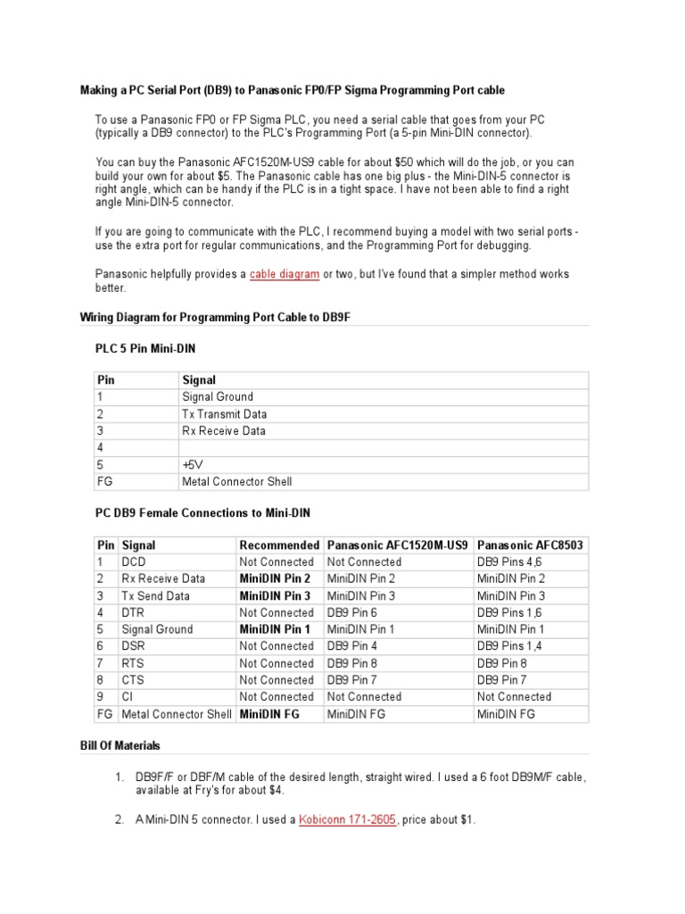 Making A PC Serial Port PLC Nais | PDF | Electrical Connector | Electricity