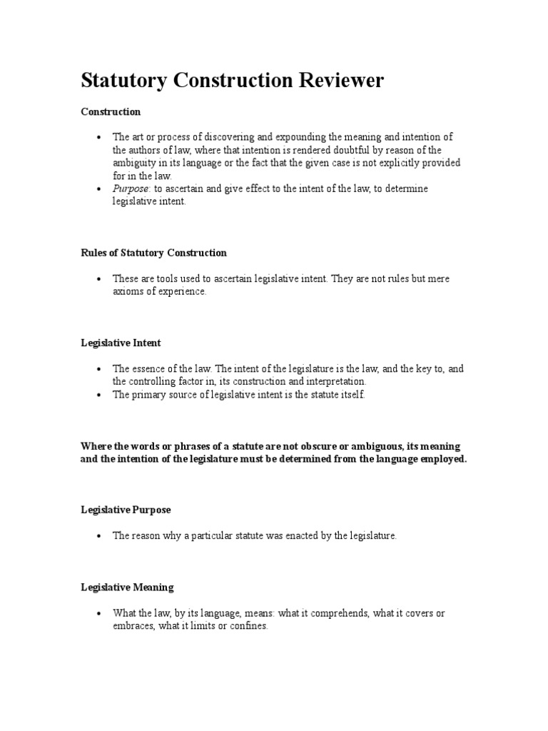 Midterm Exam Reviewer | PDF | Precedent | Statutory Interpretation