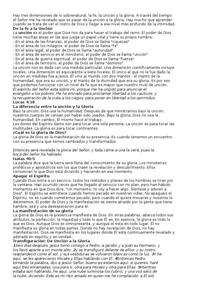 Niveles de Gloria | PDF | La unción | Fe