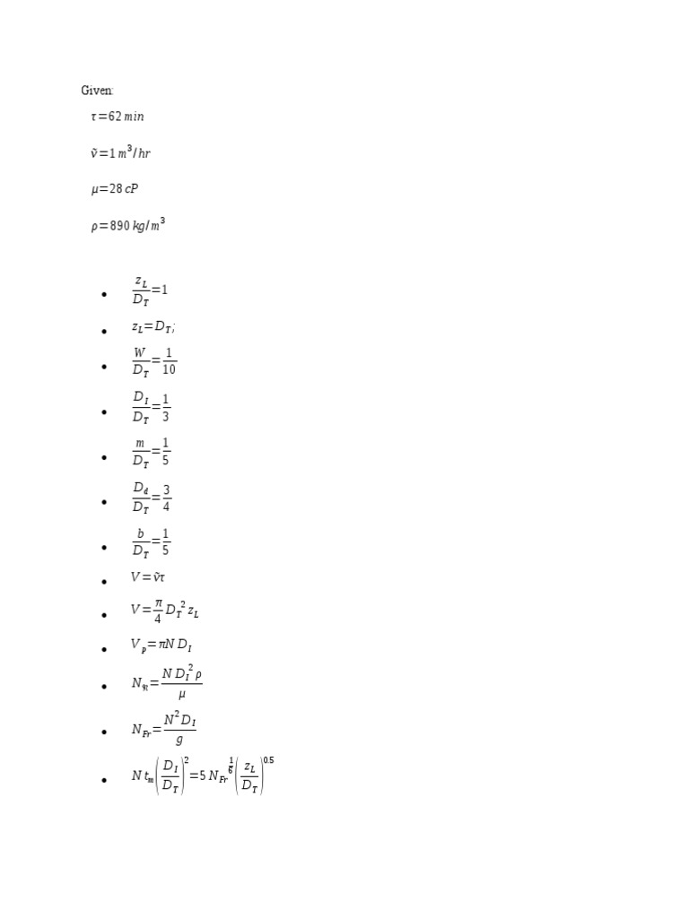 CSTR Equations | PDF | Technology & Engineering