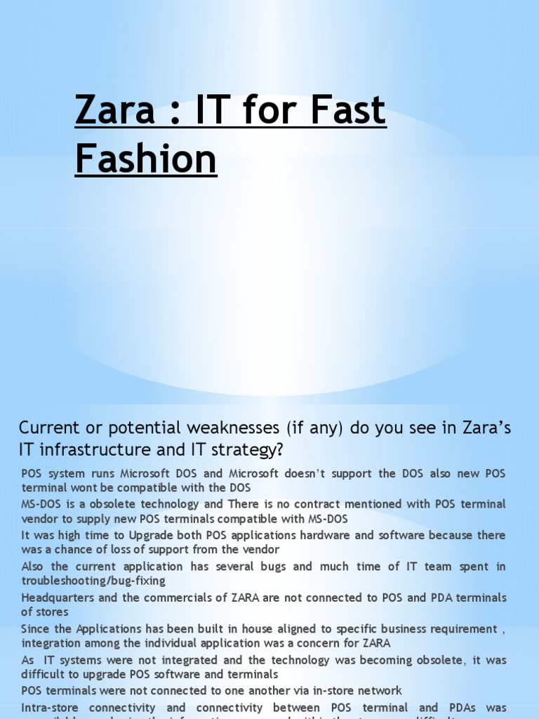 Zara Case Study | PDF | Point Of Sale | Dos