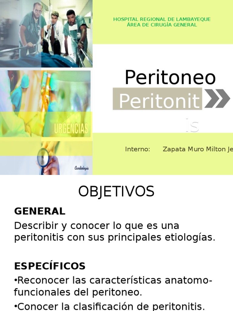 Descripción del peritoneo y clasificación de peritonitis | PDF ...