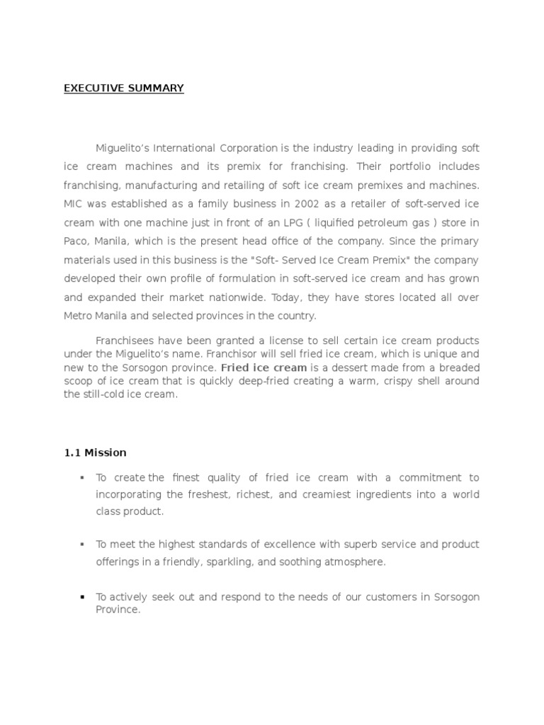 Sample Executive Summary | PDF | Franchising | Business