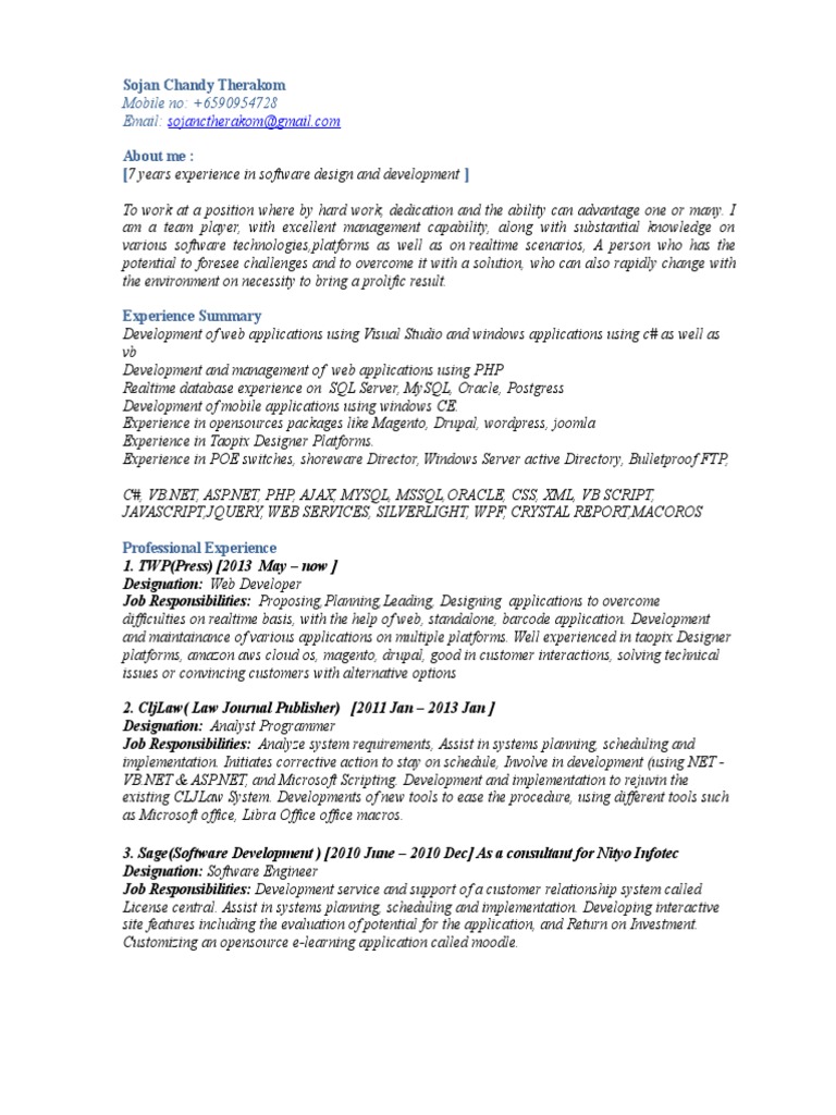 Software Engineer Resume | PDF | Application Software | Web Application