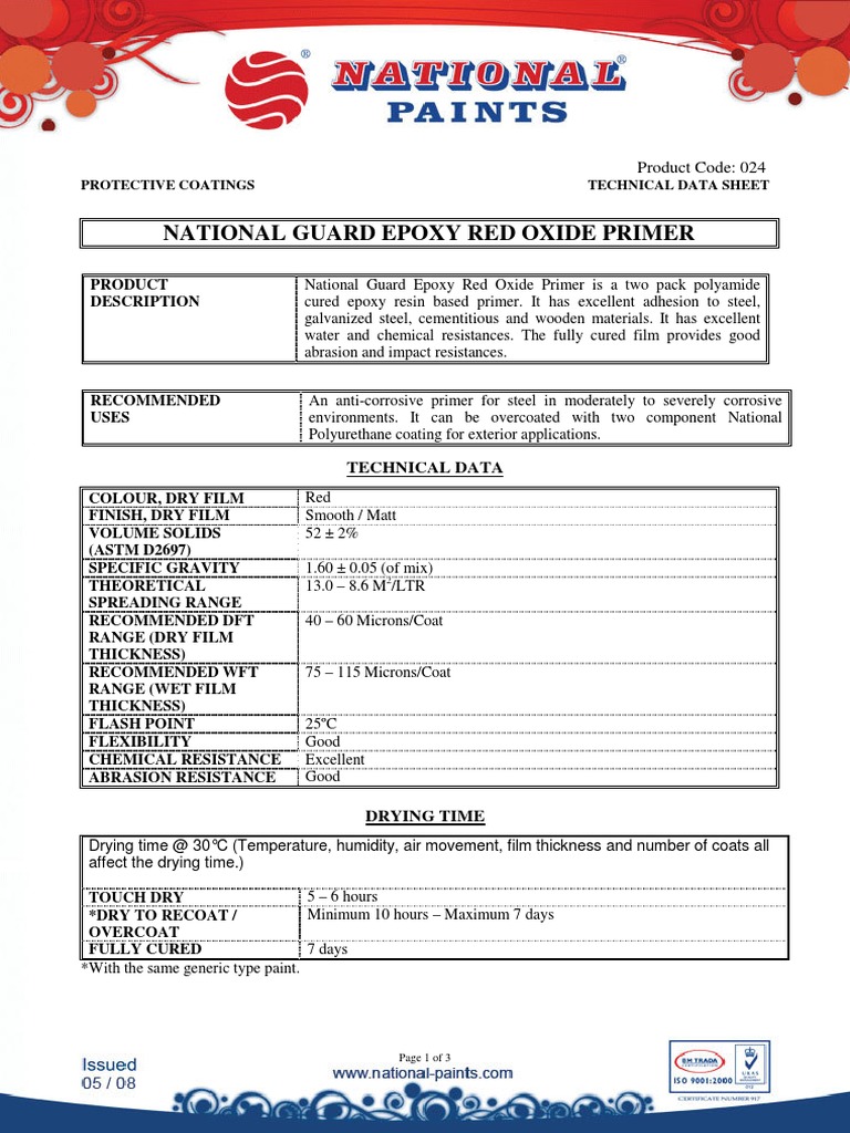 Guard Epoxy Red Oxide Primer PDF | PDF | Epoxy | Corrosion