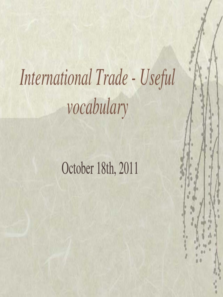 International Trade Vocabulary Guide | PDF | Cargo | Global Business ...