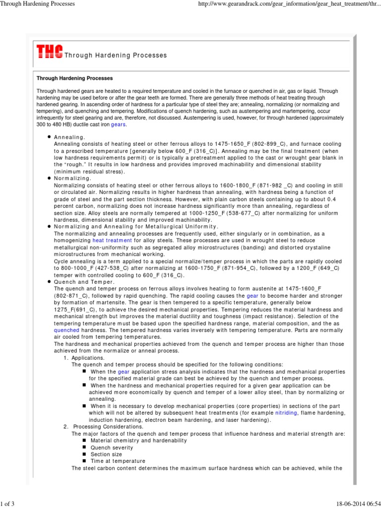 Through Hardening Processes | PDF | Heat Treating | Annealing (Metallurgy)