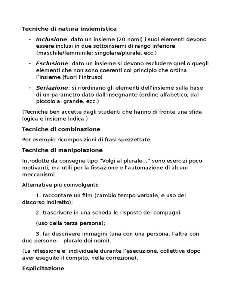 Tecniche Didattiche | PDF