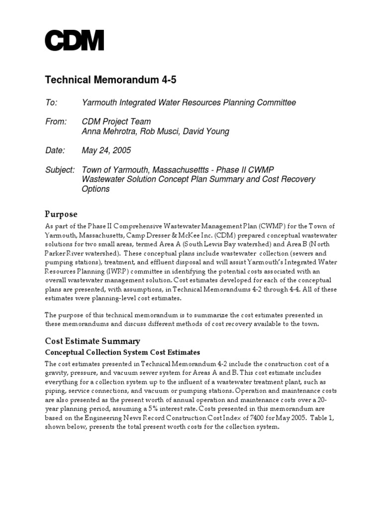 Technical Memorandum 4-5: Purpose | Download Free PDF | Fee | Taxes
