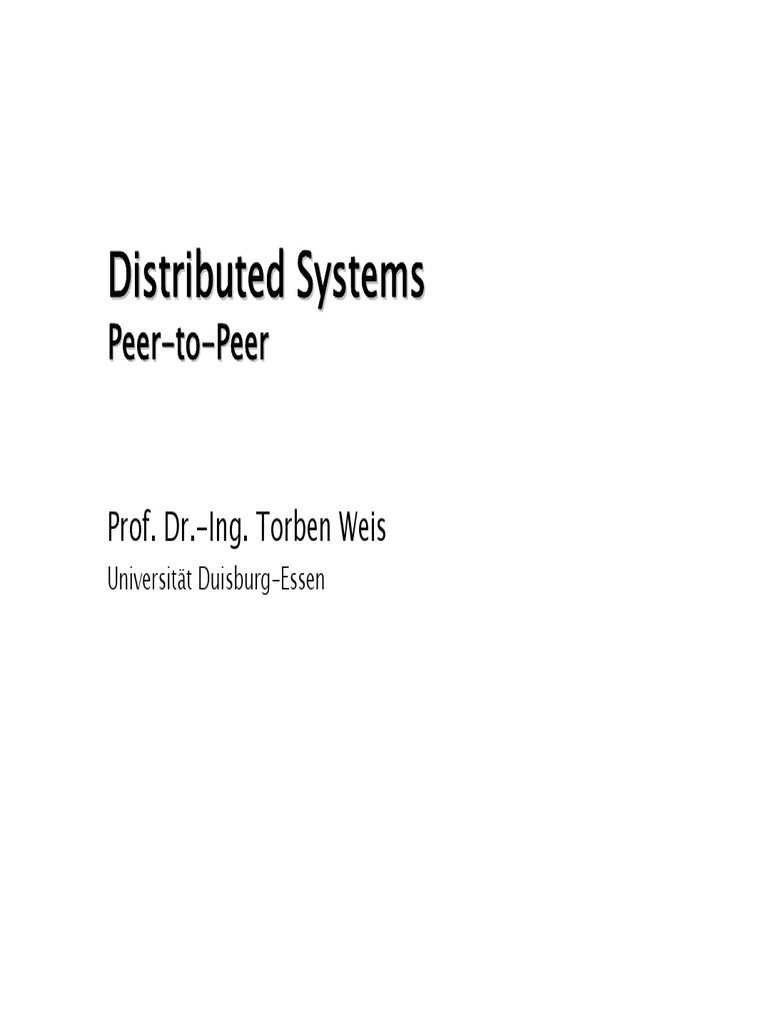 Distributed Systems Peer-to-Peer: A Brief History and Overview | PDF | Peer To Peer ...