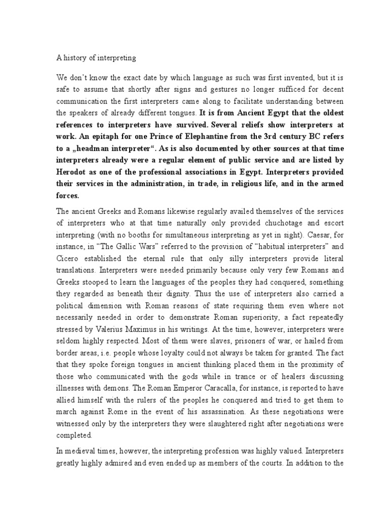 A History of Interpreting | PDF | Language Interpretation | Translations