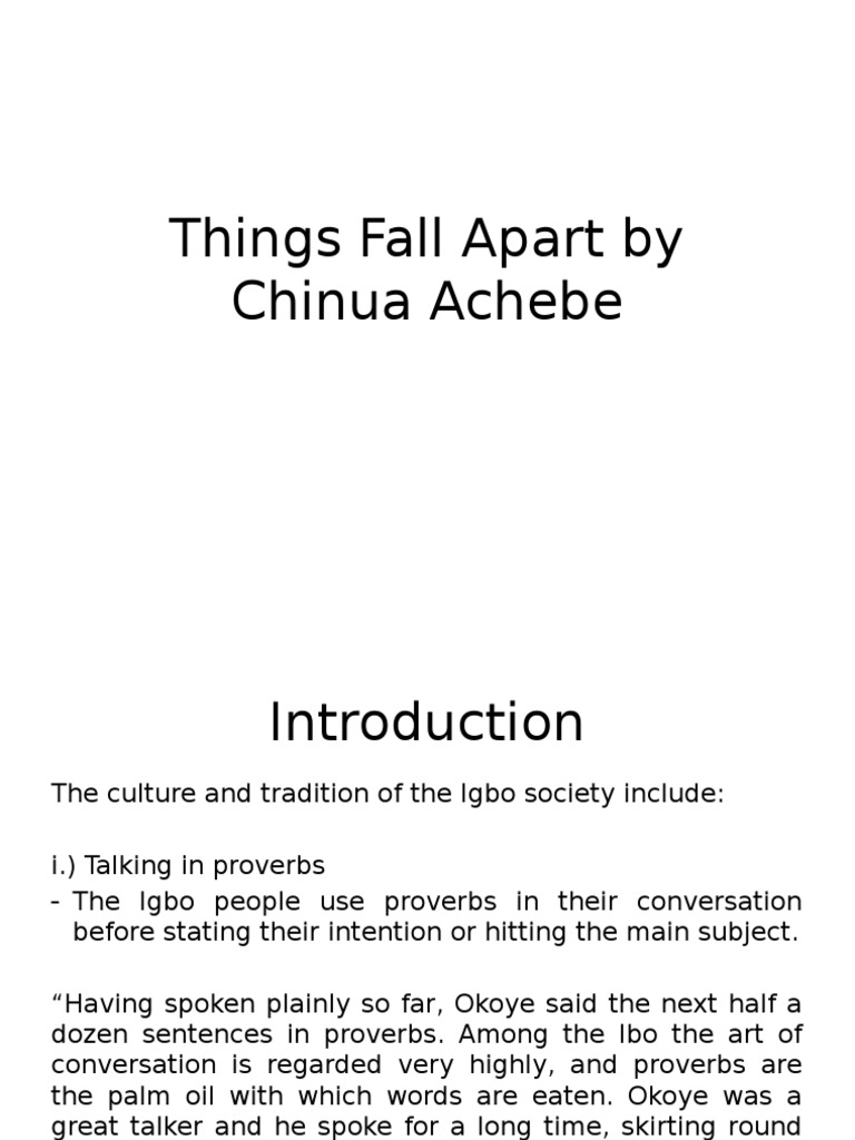 Things Fall Apart by Chinua Achebe | PDF | Igbo People