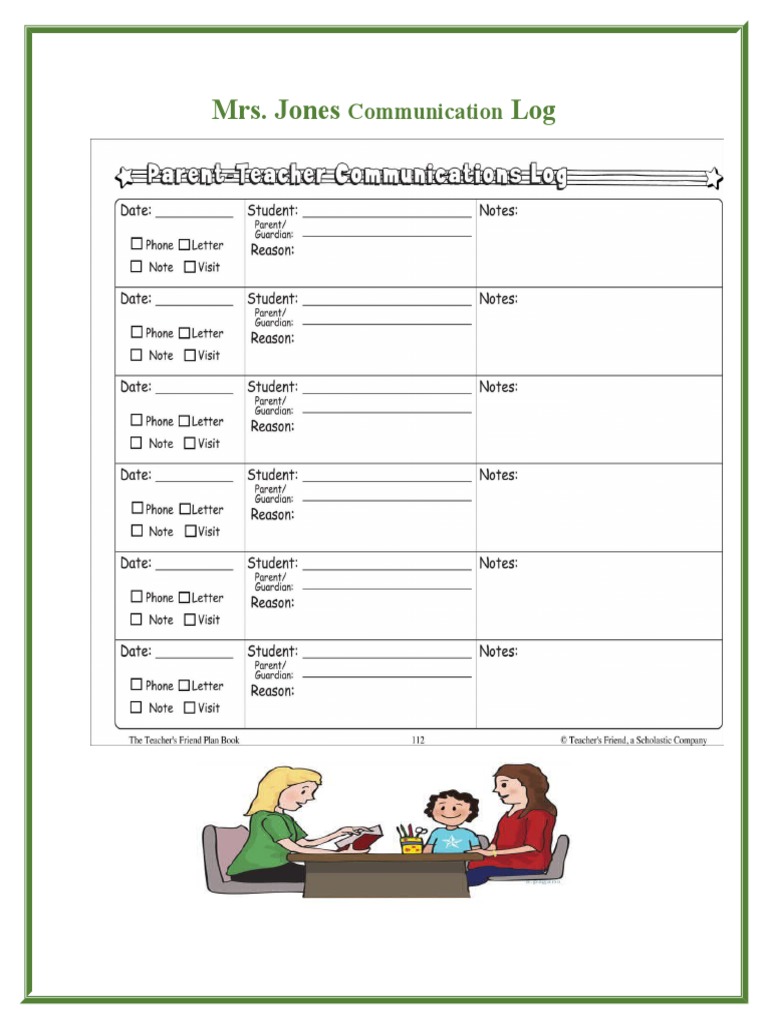 Parent - Teacher Communication Log | PDF