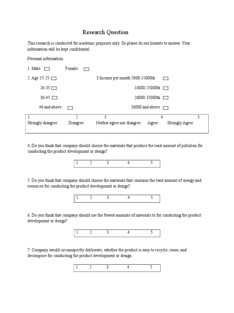 Green Business Research Questionnaire | PDF | Reuse | Sustainable Business