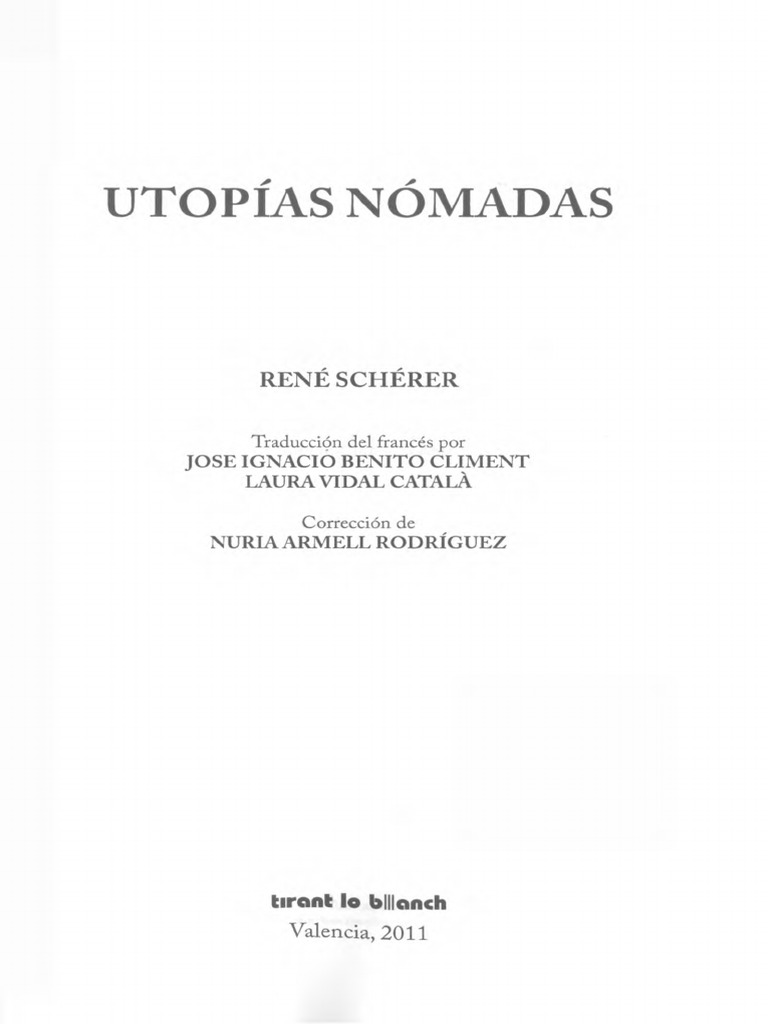 René Schérer - Utopías Nómadas | PDF | utopía | Immanuel Kant