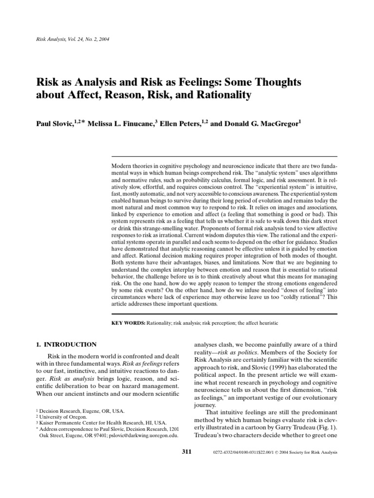 Slovic Et Al-2004-Risk Analysis | PDF