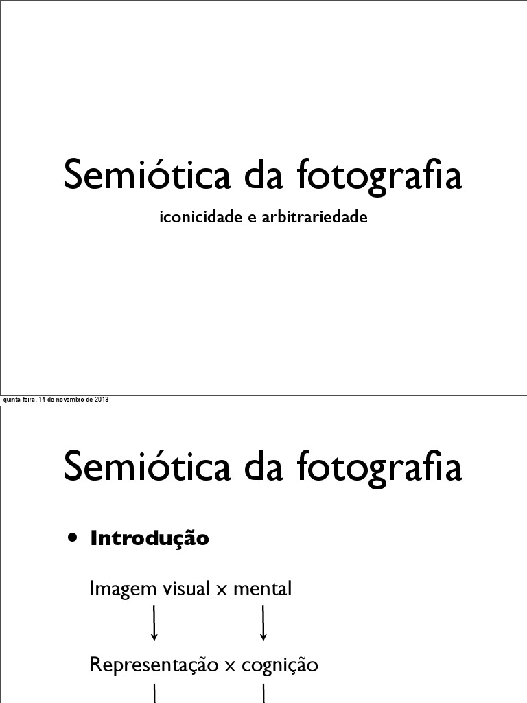 Iconicidade Arbitrariedade Fotografica | PDF | Semiótica | Imagem