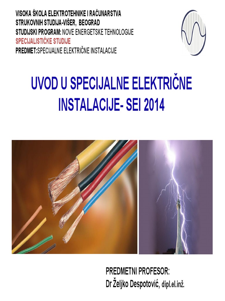 Uvod U Specijalne Elektricne Instalacije | PDF