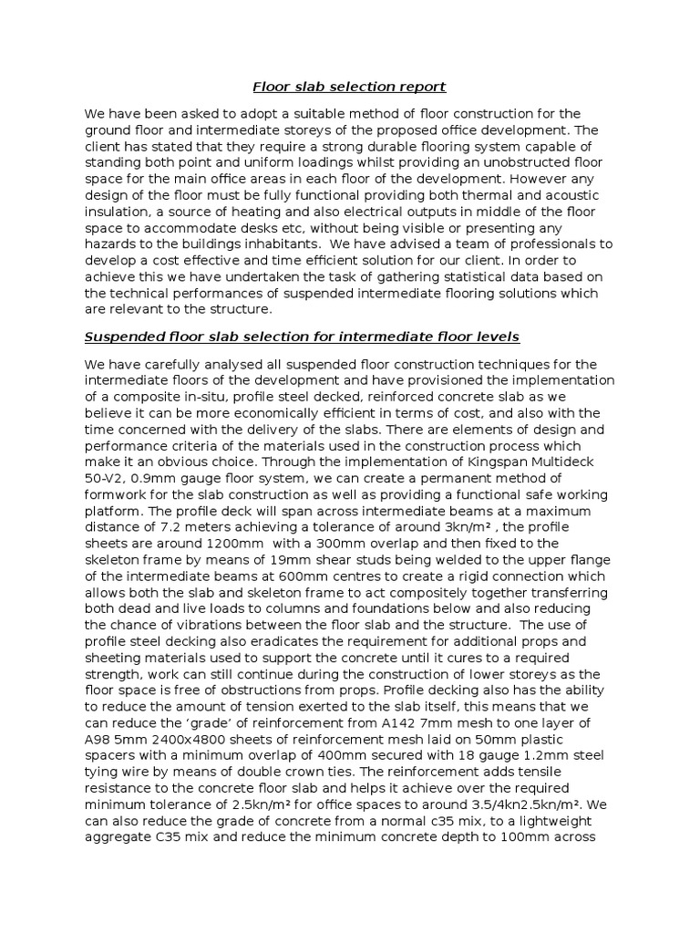 Floor Report | Download Free PDF | Concrete | Framing (Construction)