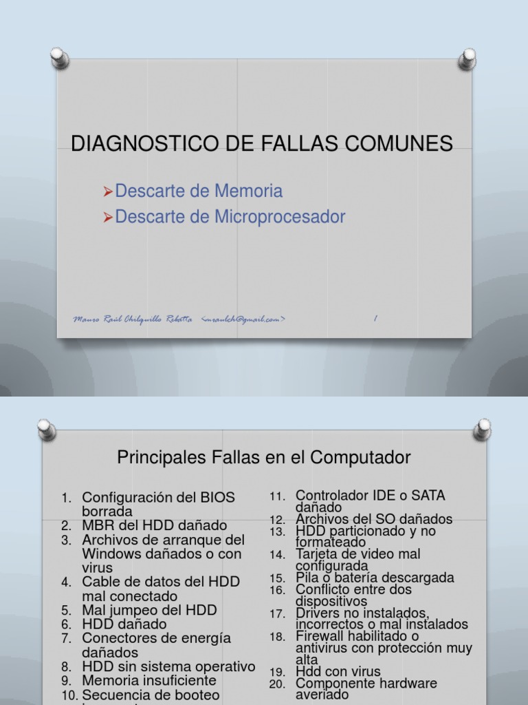 Diagnostico de Fallas Comunes | PDF | Hardware de la computadora ...