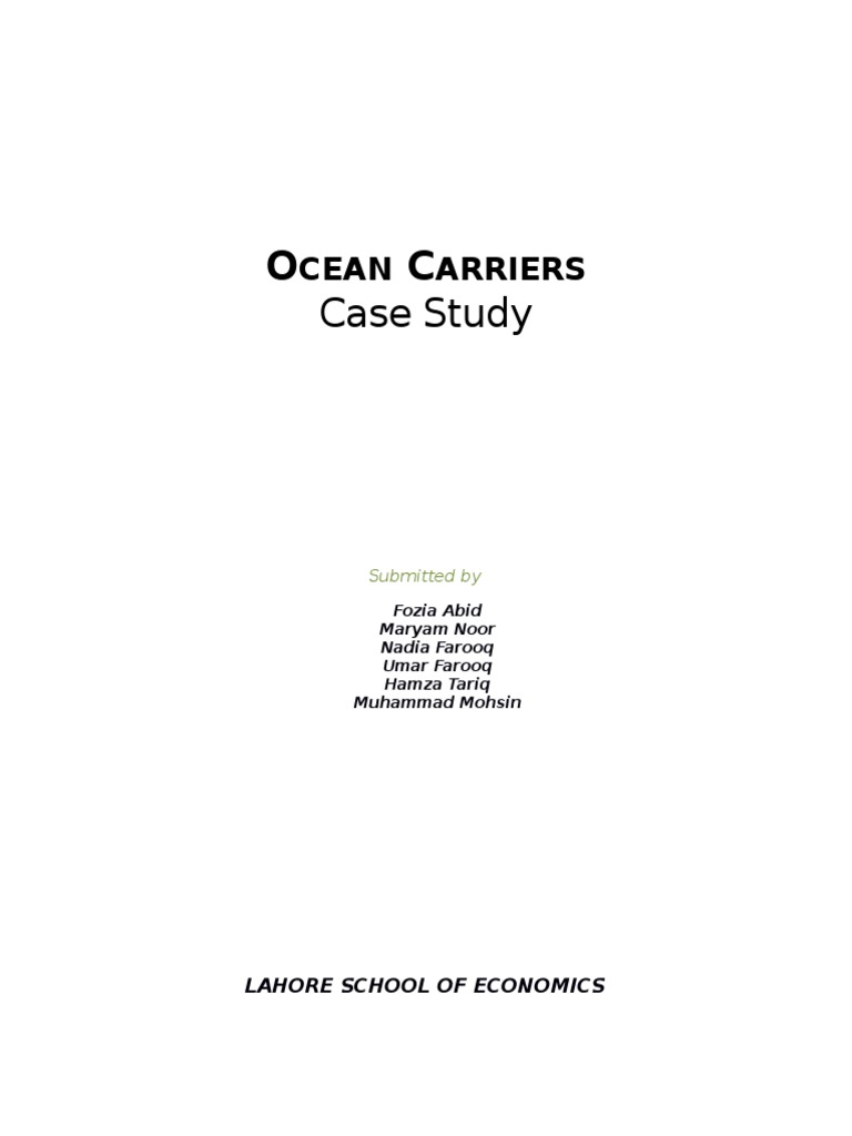 Ocean Carriers Case Study Insights | PDF | Net Present Value | Economic ...