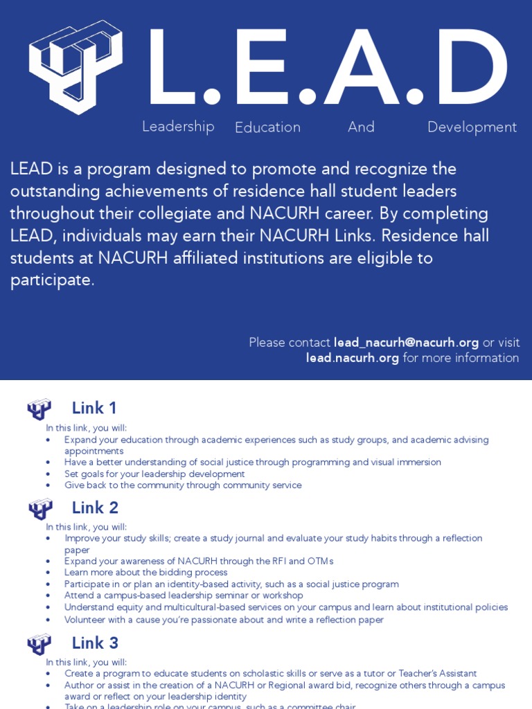 NACURH LEAD Program for Student Leaders | PDF | Career & Growth | Business