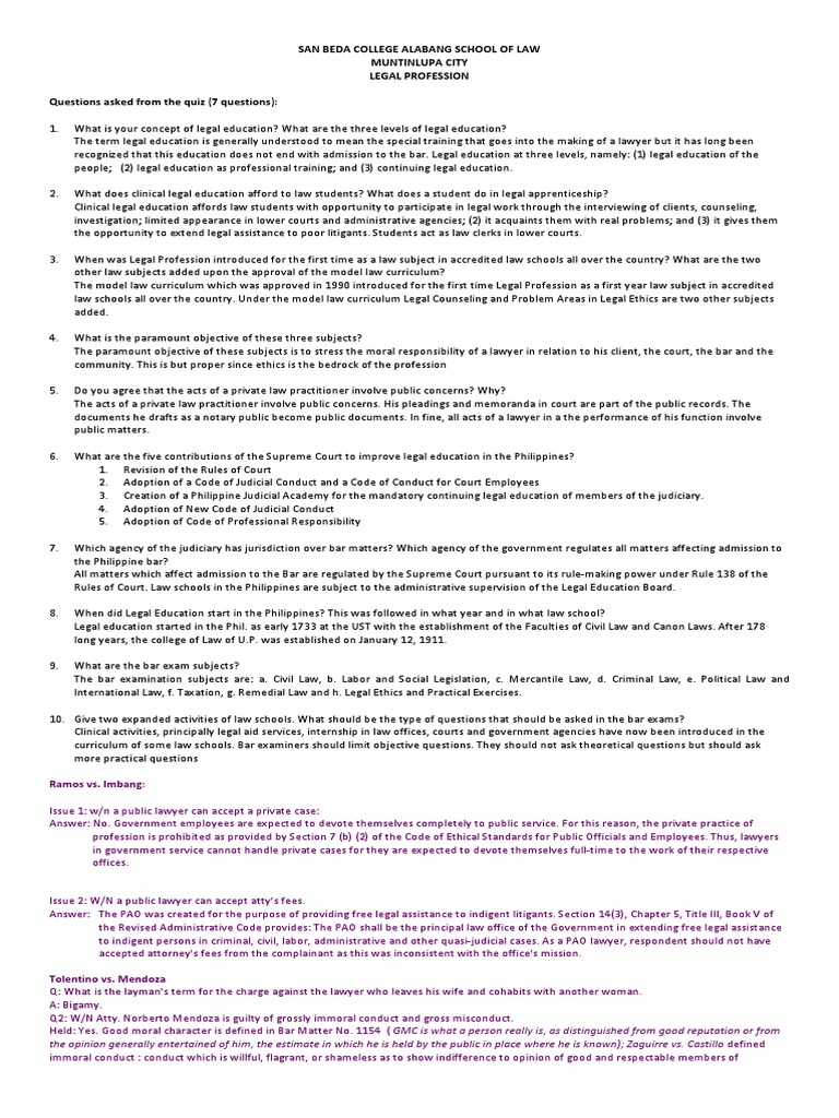 An Overview of Legal Education in the Philippines: Curriculum ...