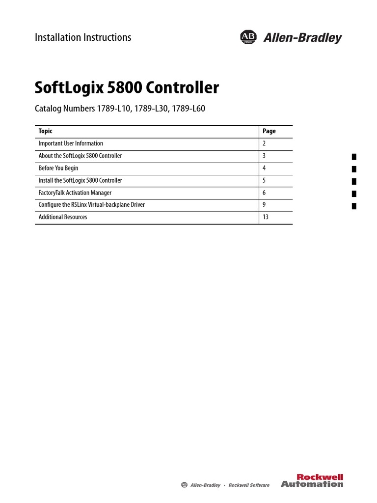 SoftLogix 5800 Installation Instructions | PDF | Device Driver ...