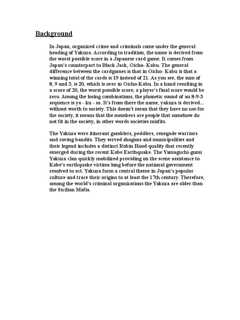 The Origins and Evolution of Japan's Yakuza Organized Crime Syndicates ...