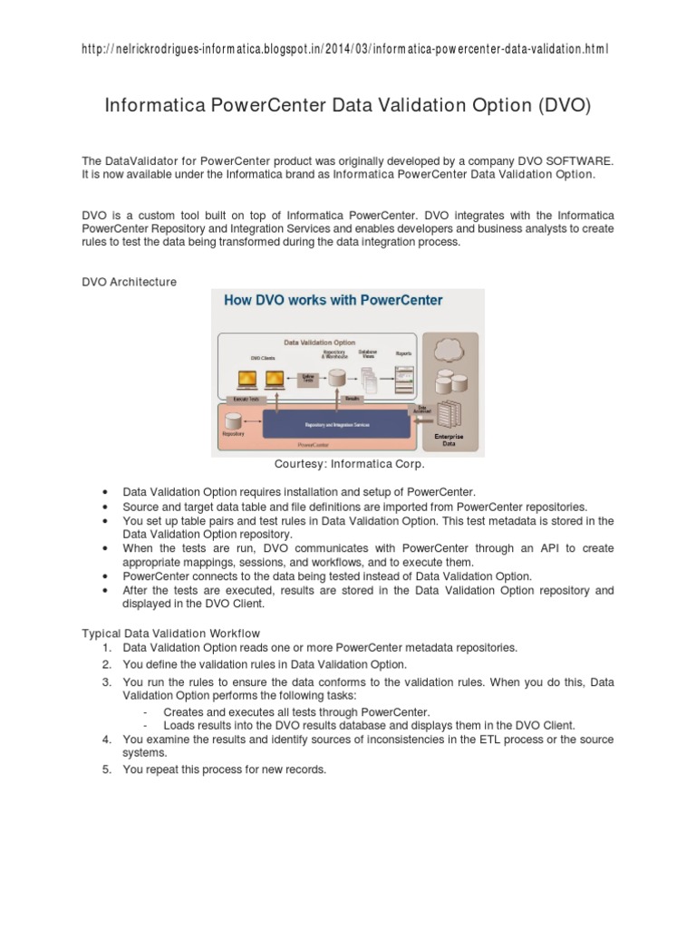 Informatica PowerCenter Data Validation Option | PDF | Data Management ...
