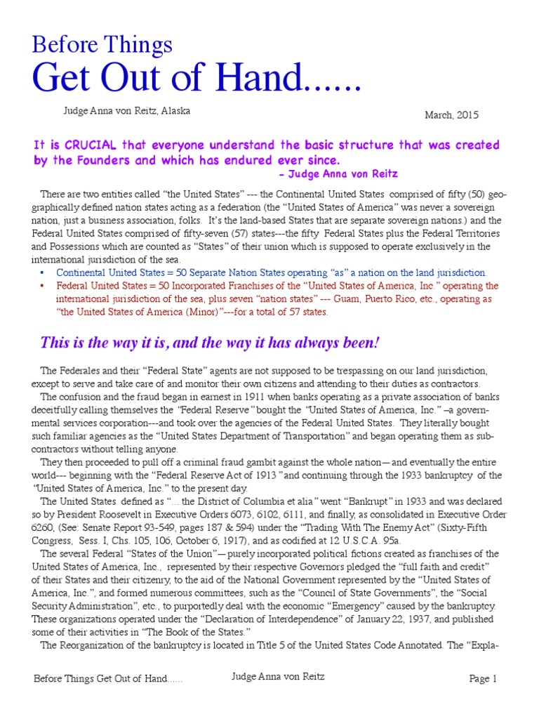 Before Things Get Out of Hand | PDF | U.S. State | Bankruptcy