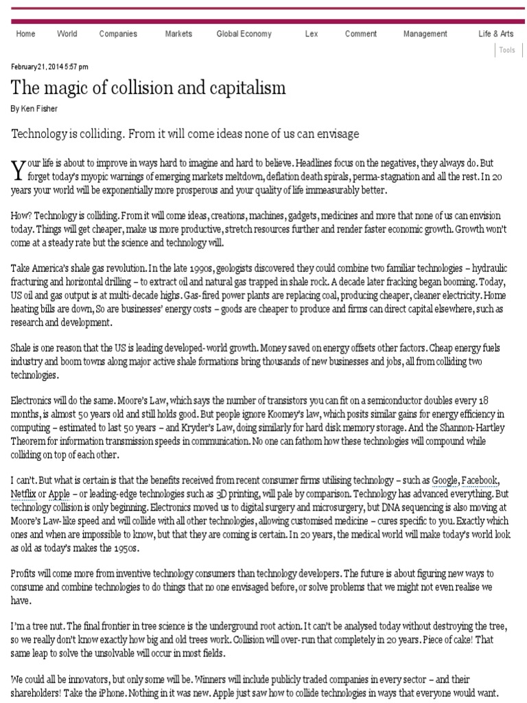 Tech Capitalism | PDF | Economic Growth | Oil Shale