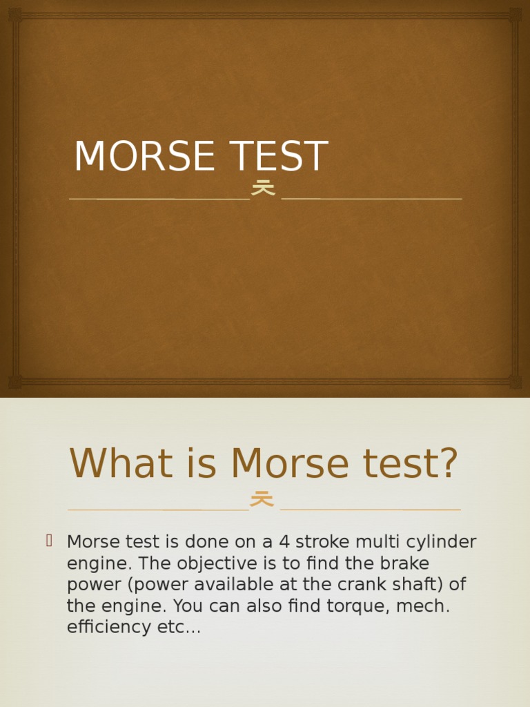 Morse Test | PDF | Computers